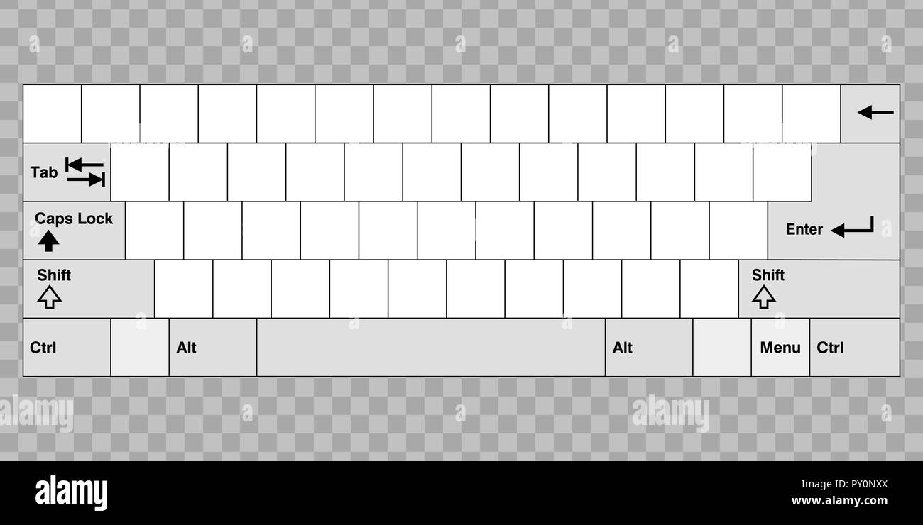 Blank Computer keyboard. Isolated on transparent background Stock ...