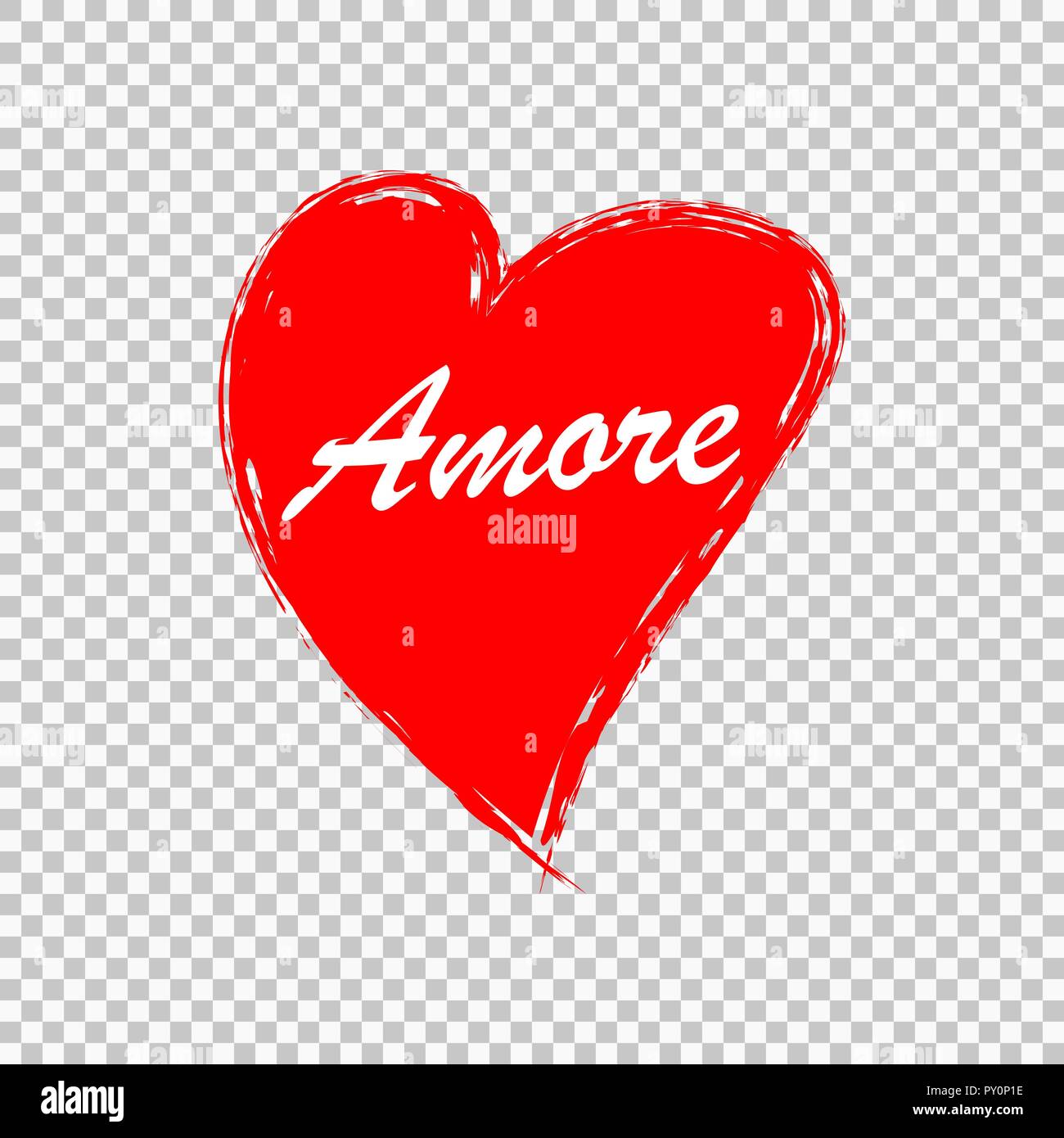 Hand drawn heart with Love text for Valentines day card Stock Vector ...