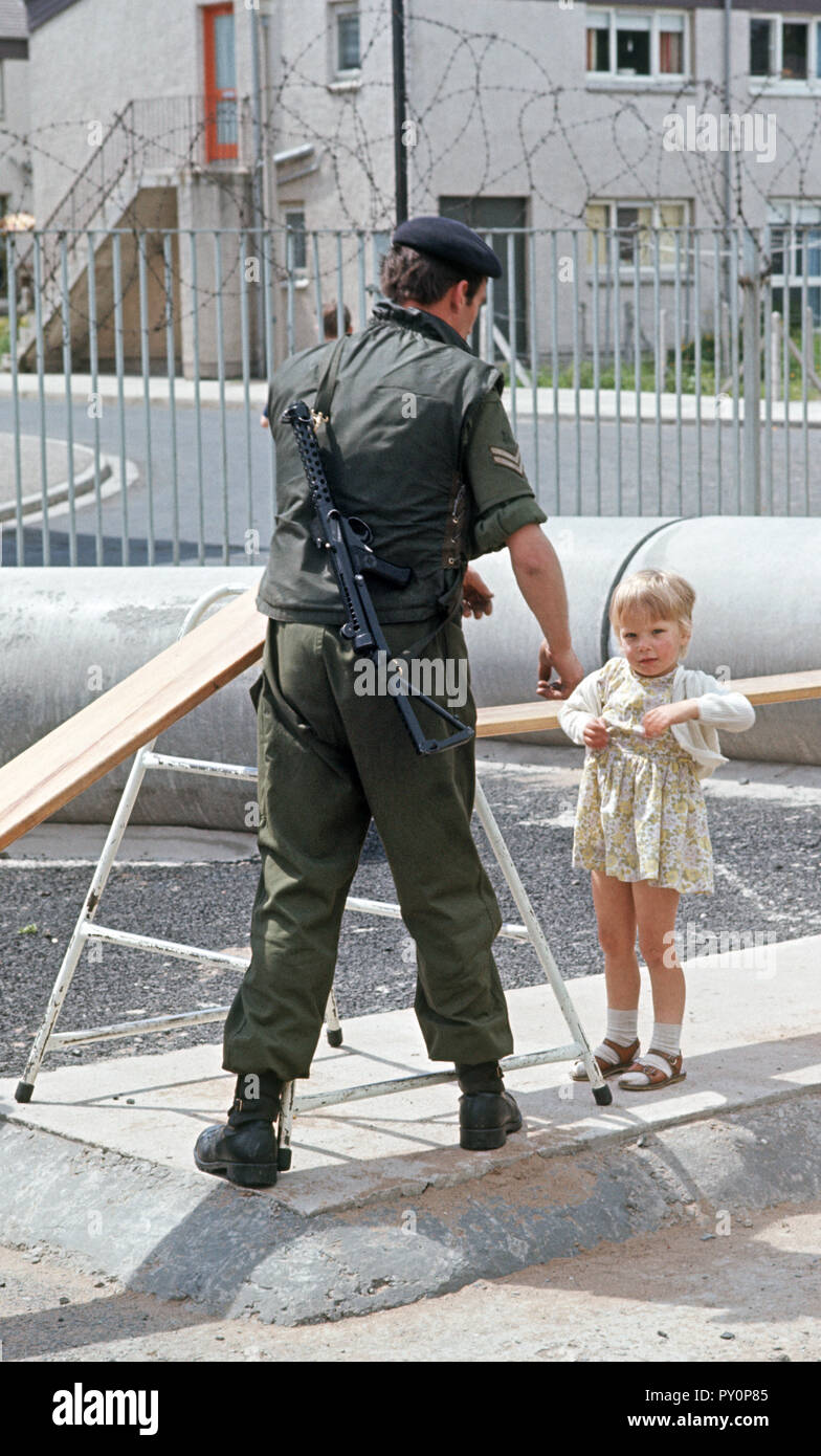 Belfast, 1972. Black Mountain Primary School used as a British Army ...