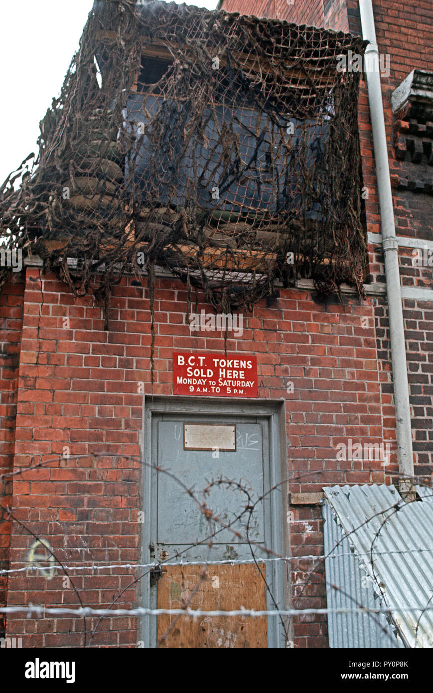 British Army lookout post in Belfast during The Troubles, Northern ...