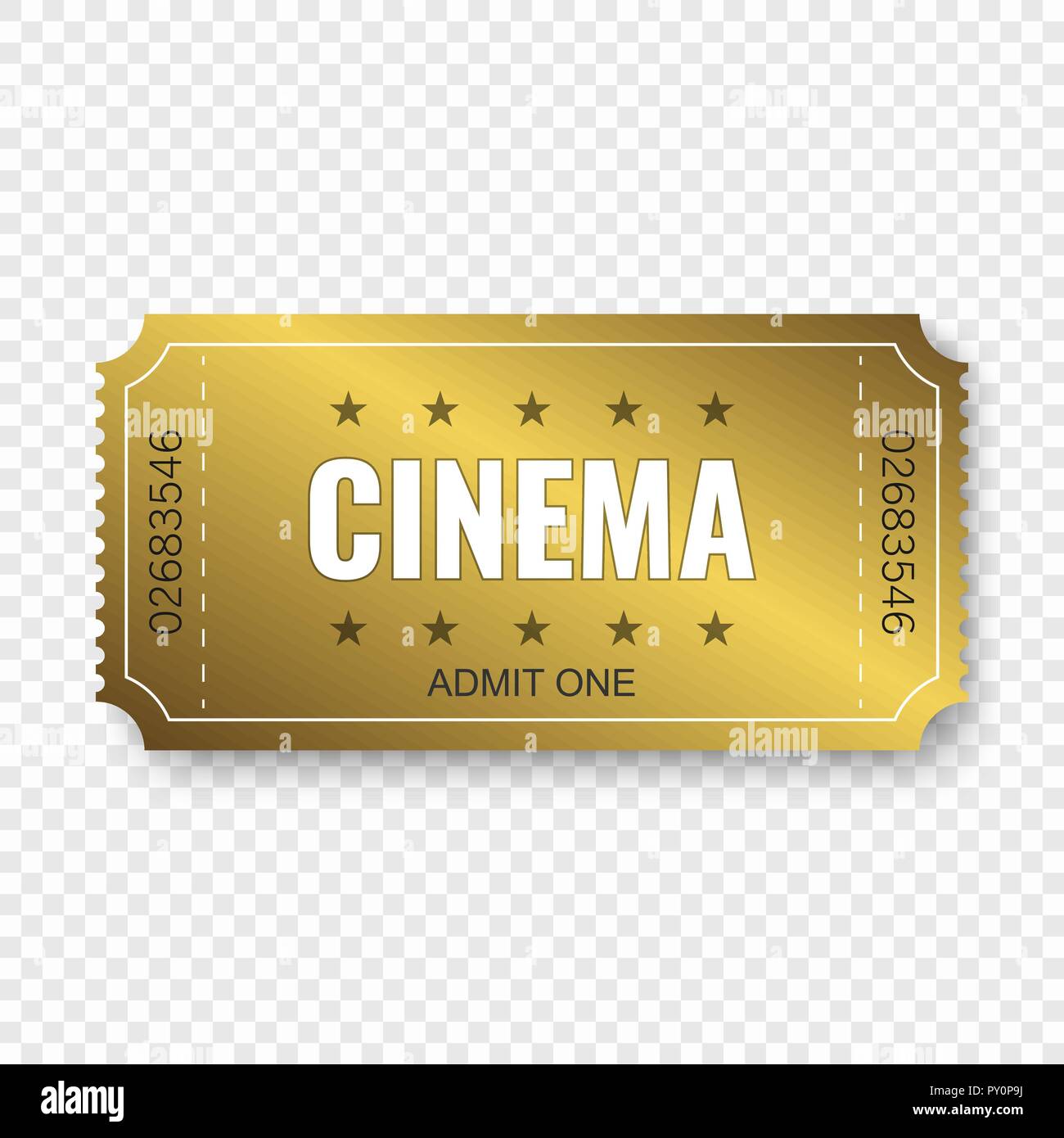Cinema ticket isolated on transparent background. . Template for your ...