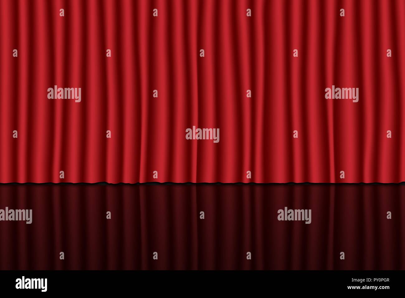 Stage with red curtain. Theater, circus or cinema background Stock ...