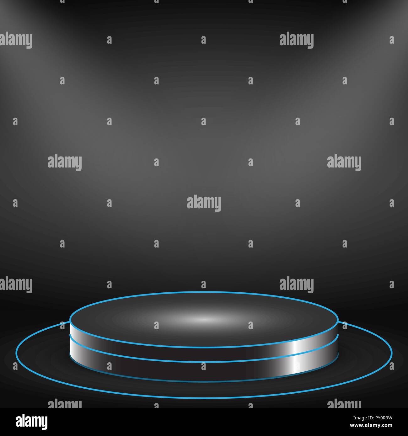 Pedestal or podium for display,Platform with glow light . Vector ...