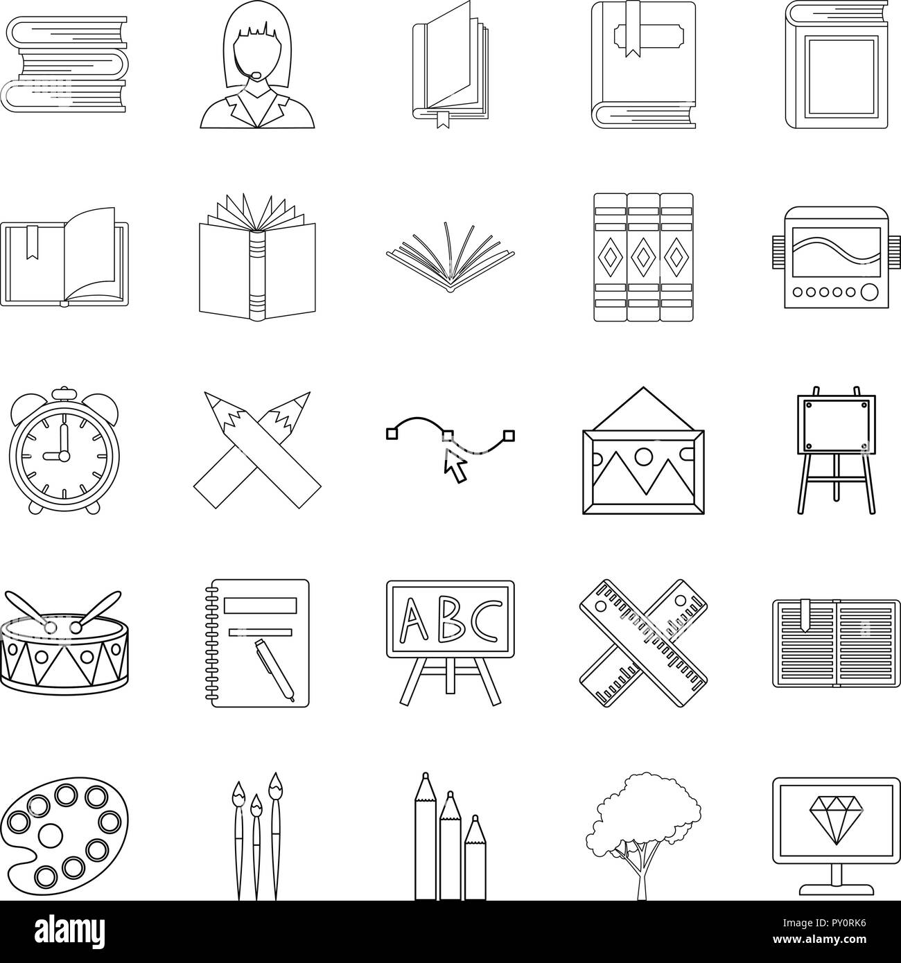 Effective learning icons set, outline style Stock Vector Image & Art ...