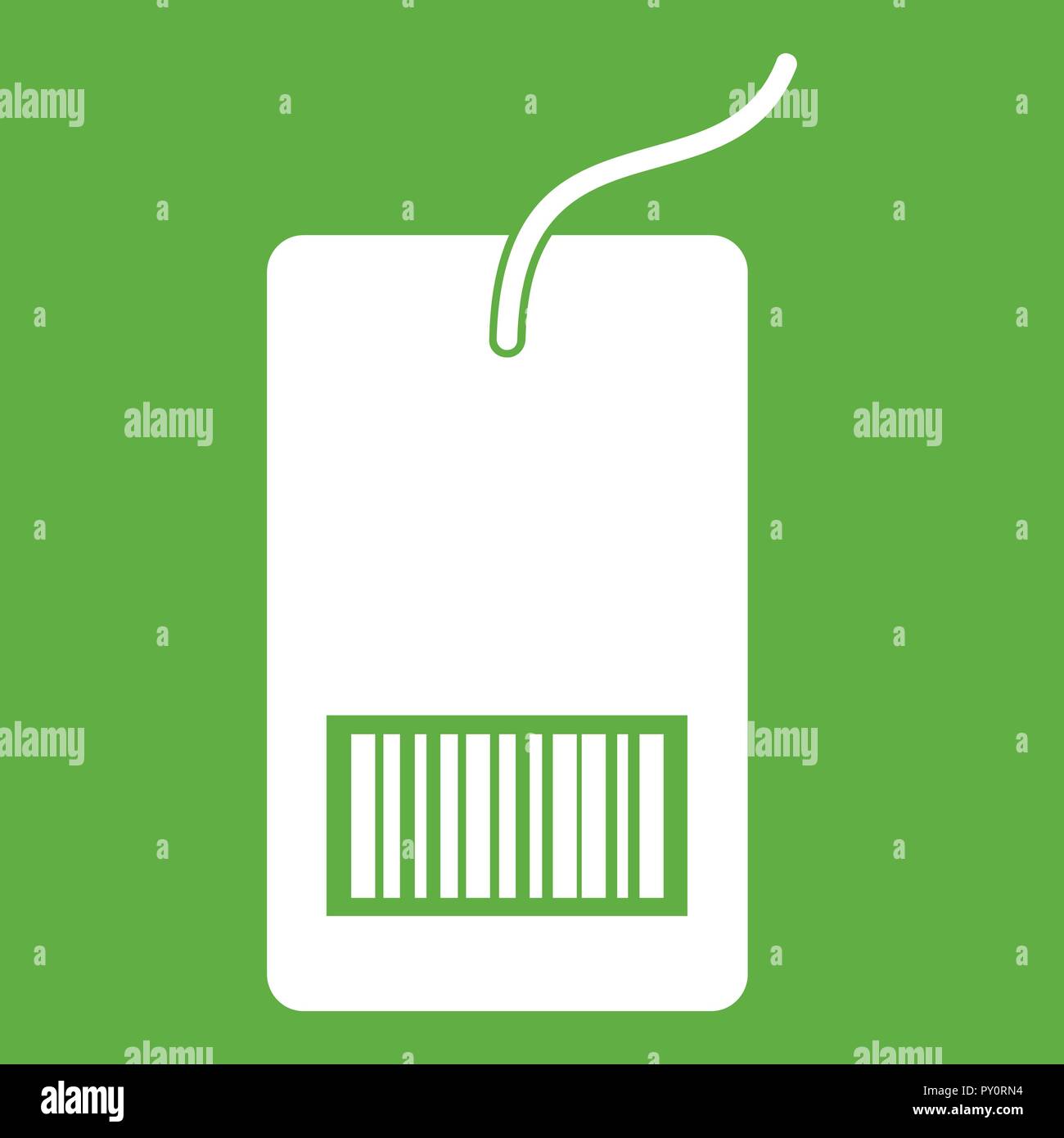 Tag with bar code icon green Stock Vector Image & Art - Alamy