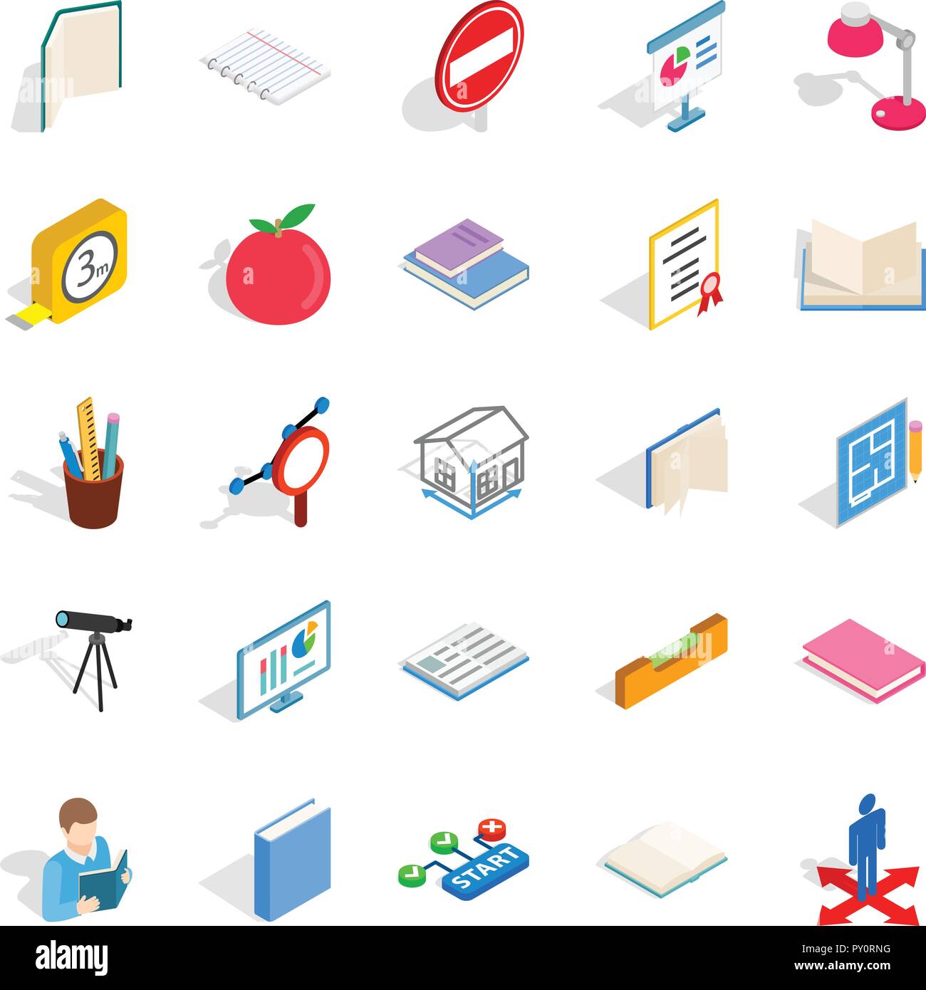Academy icons set, isometric style Stock Vector Image & Art - Alamy