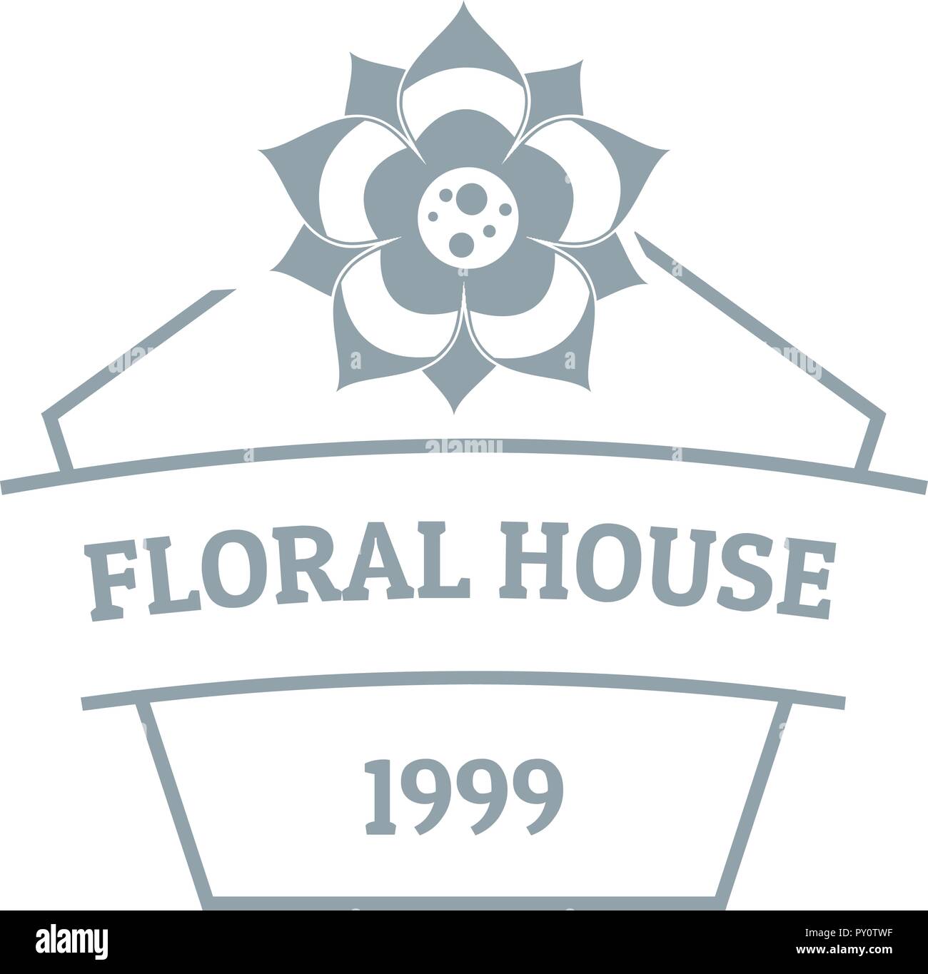 Flower house logo, simple gray style Stock Vector Image & Art - Alamy