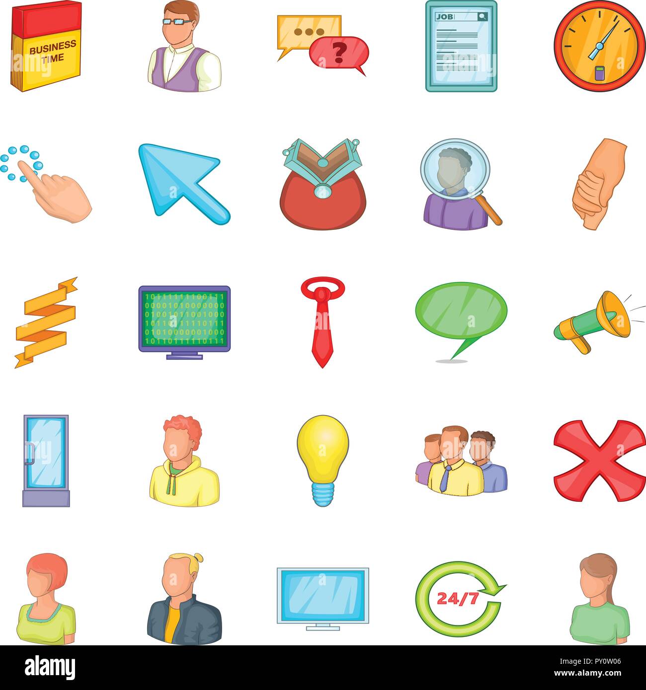 Business cooperation icons set, cartoon style Stock Vector Image & Art ...