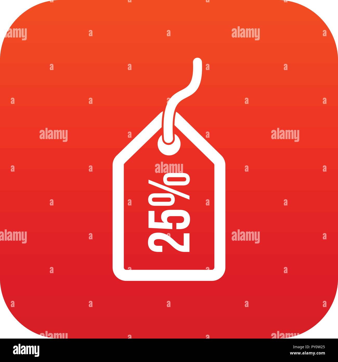 Tag with 25 discount icon digital red Stock Vector Image & Art - Alamy