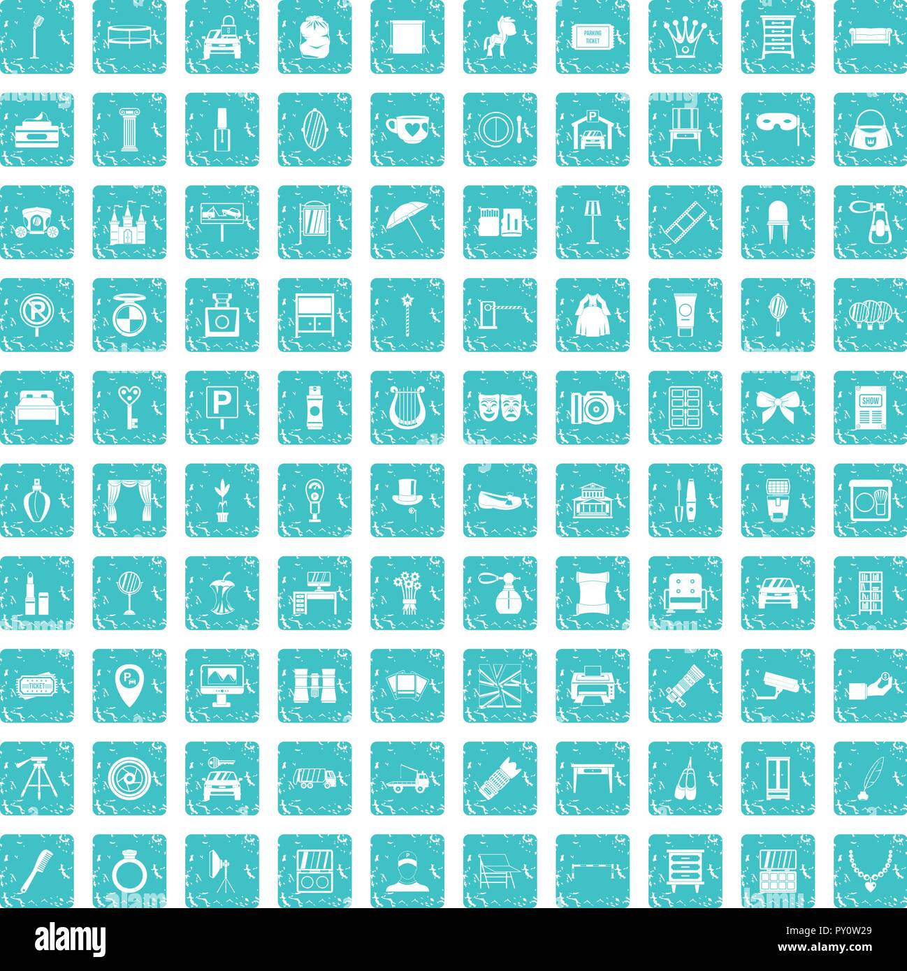 100 mirror icons set grunge blue Stock Vector Image & Art - Alamy