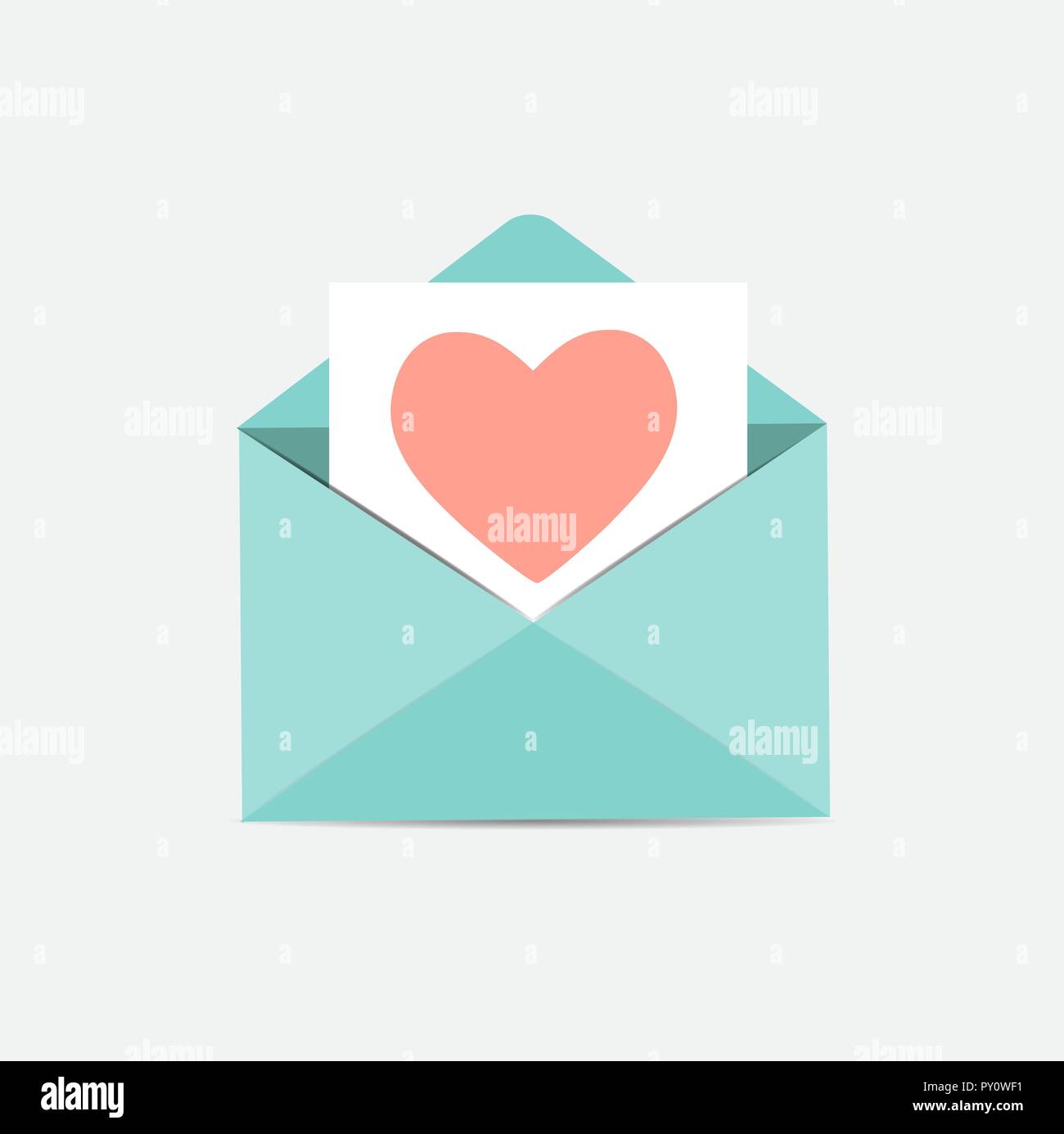 Envelope with Heart Symbol. Love and Feelings Background Design. Vector ...