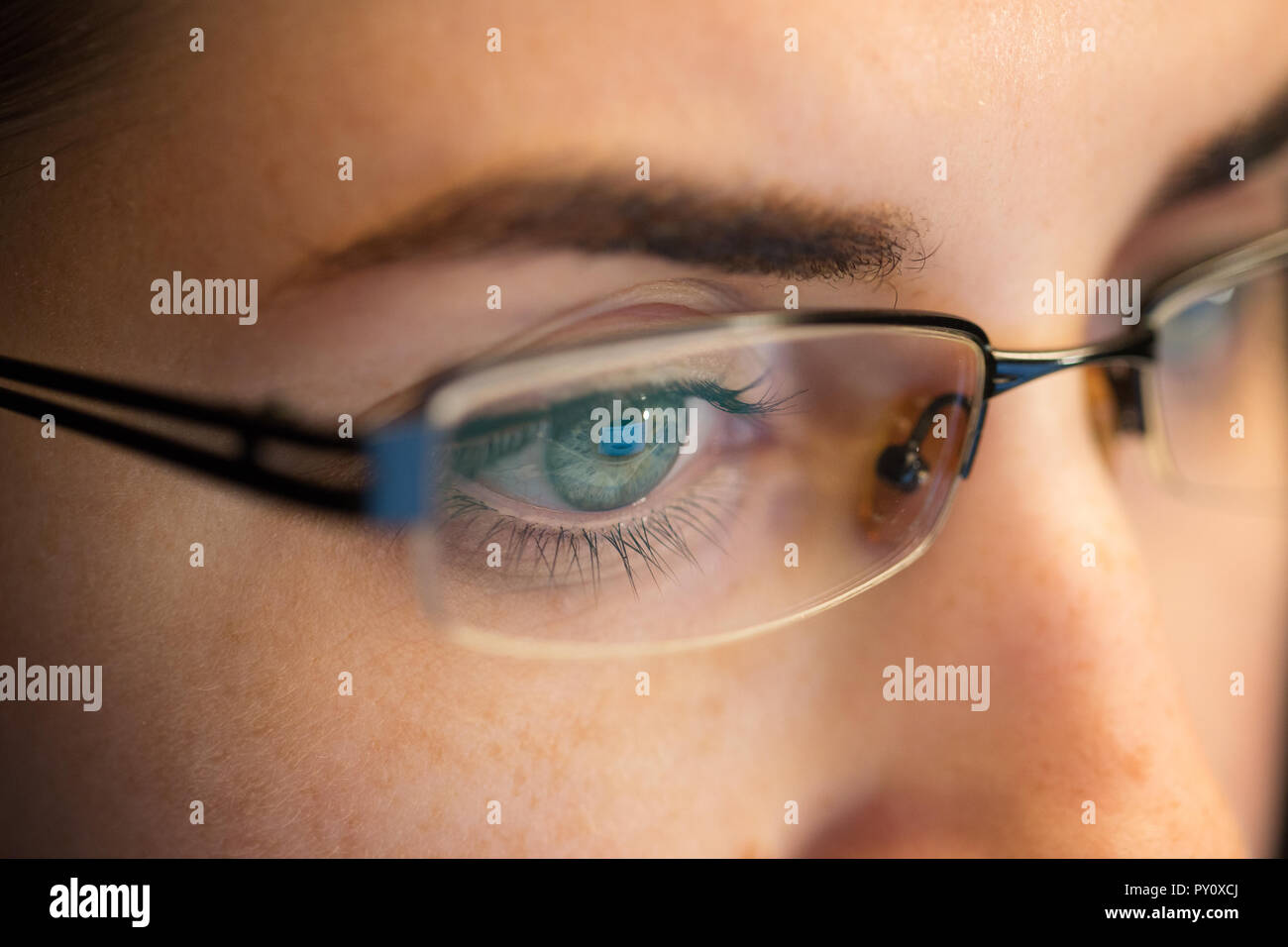 Eyeglasses reflection computer screen hi-res stock photography and ...