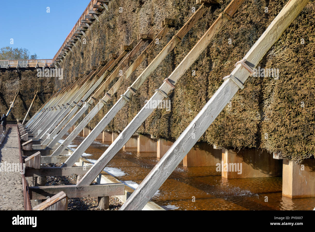 Salt inhalation devices. A huge wooden construction on which water ...