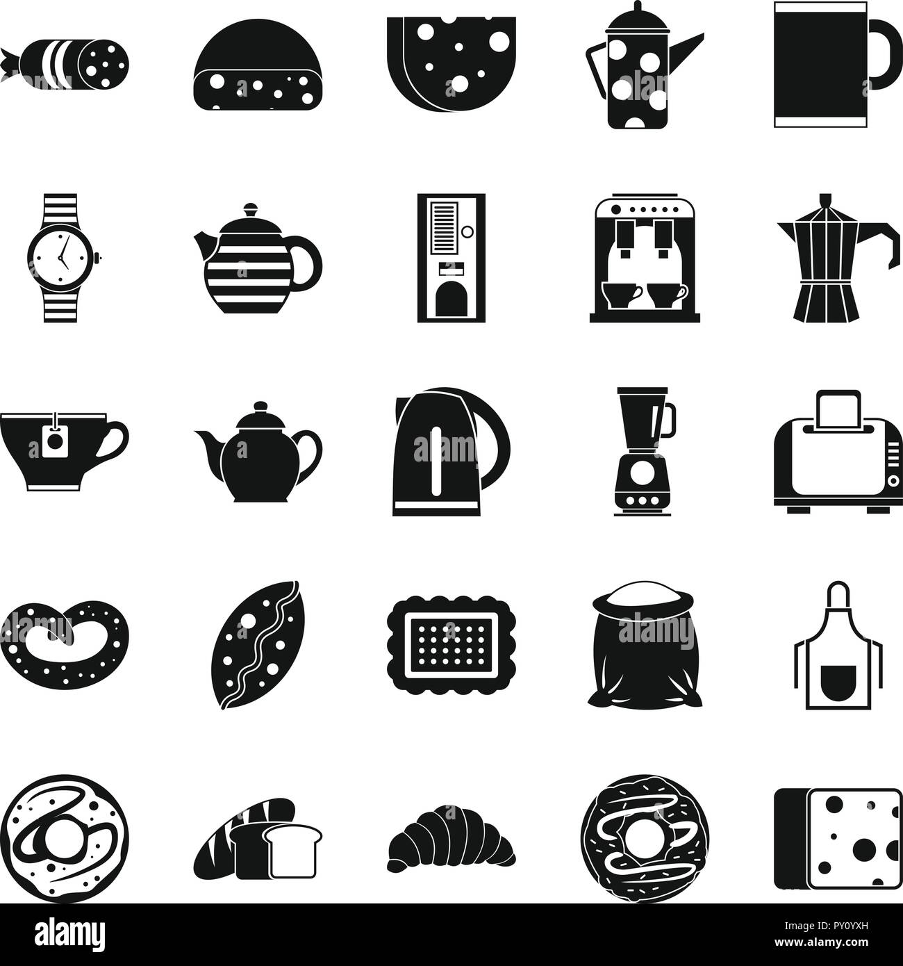 Tea leaf icons set, simple style Stock Vector Image & Art - Alamy