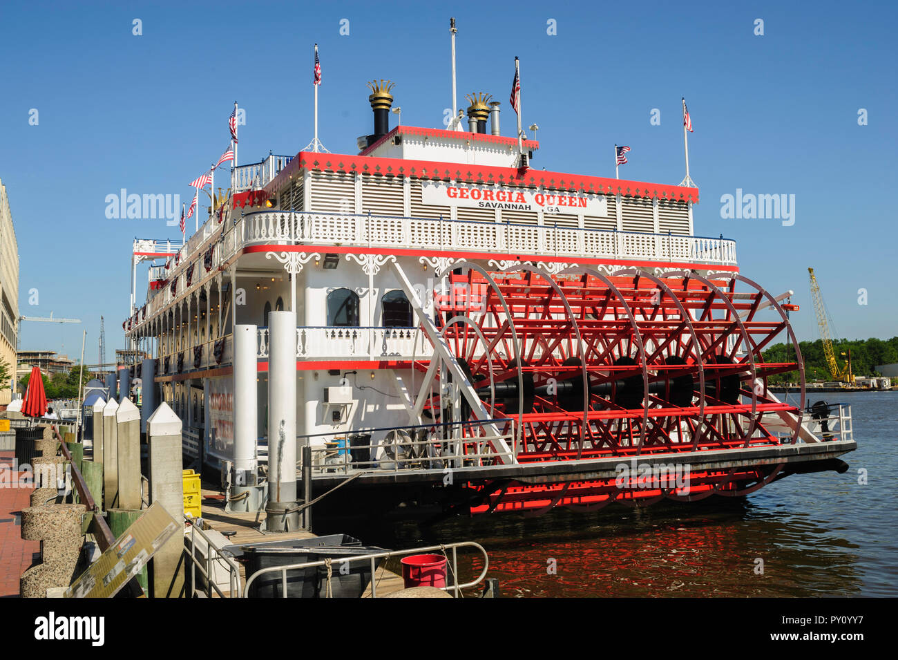 Georgia Queen on the Savannah River in Savannah Georgia Stock Photo - Alamy