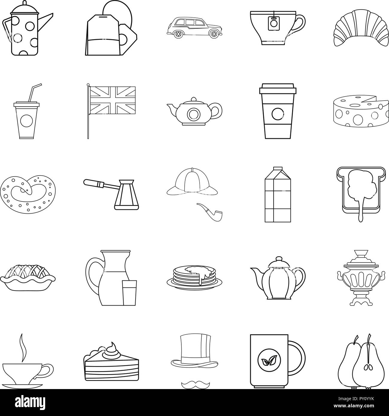 Matcha green tea illustration Black and White Stock Photos & Images - Alamy