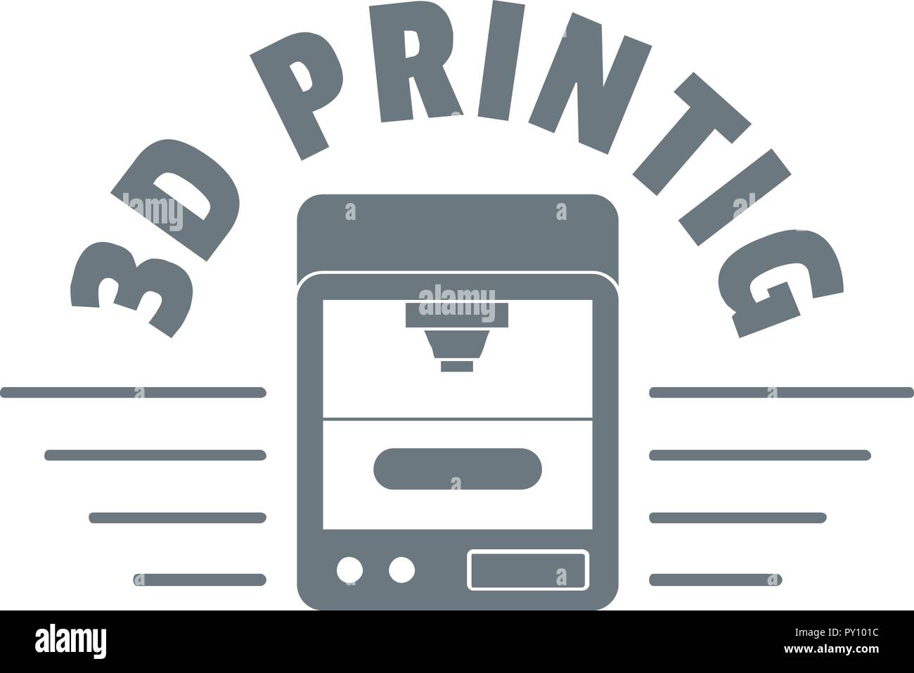 3d printing logo, simple gray style Stock Vector Image & Art - Alamy