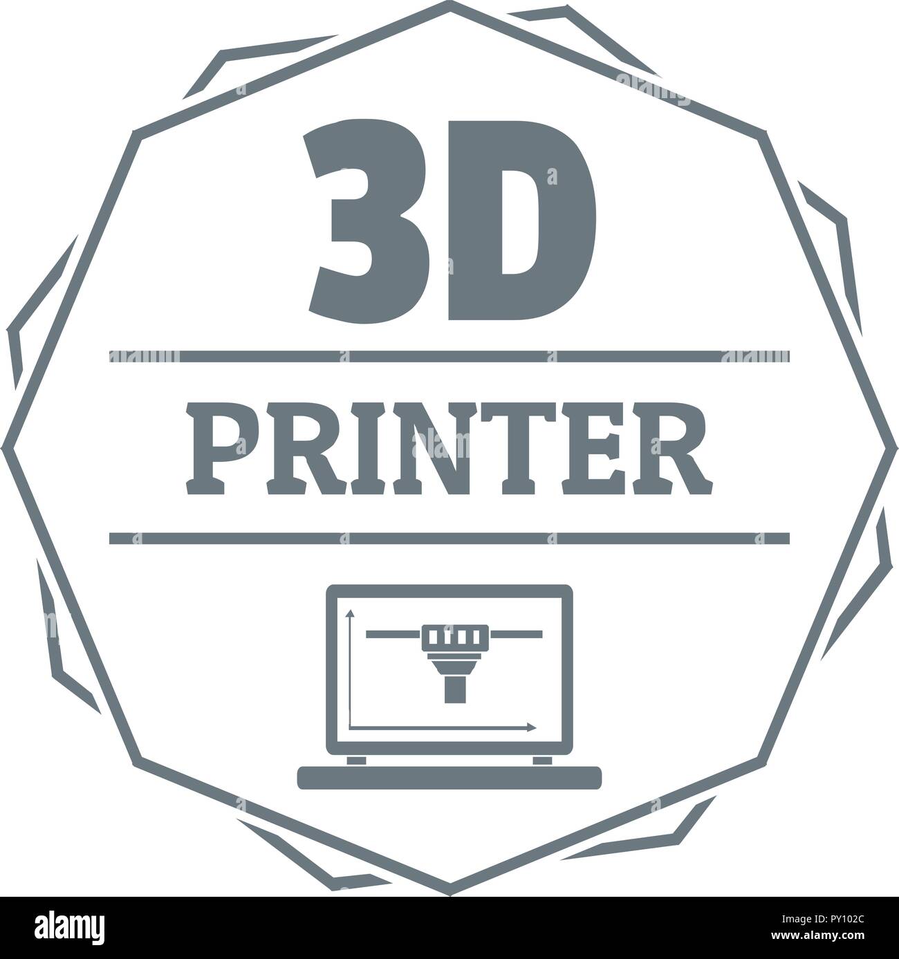 Modeling 3d printing logo, simple gray style Stock Vector Image & Art ...