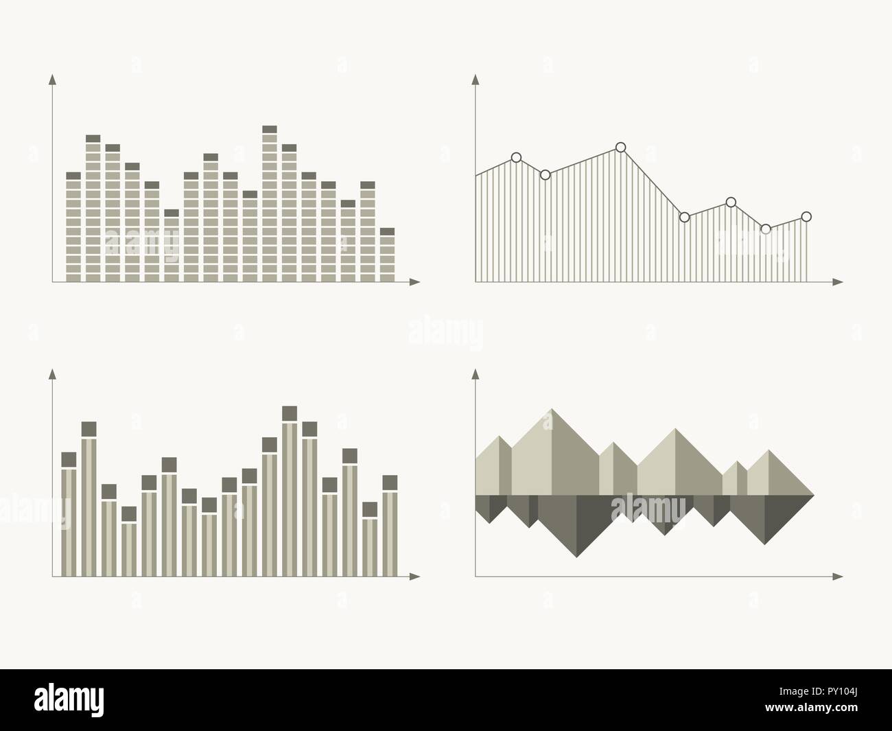 Set of different graphs and charts, information on charts, statistical data. Business charts and ...