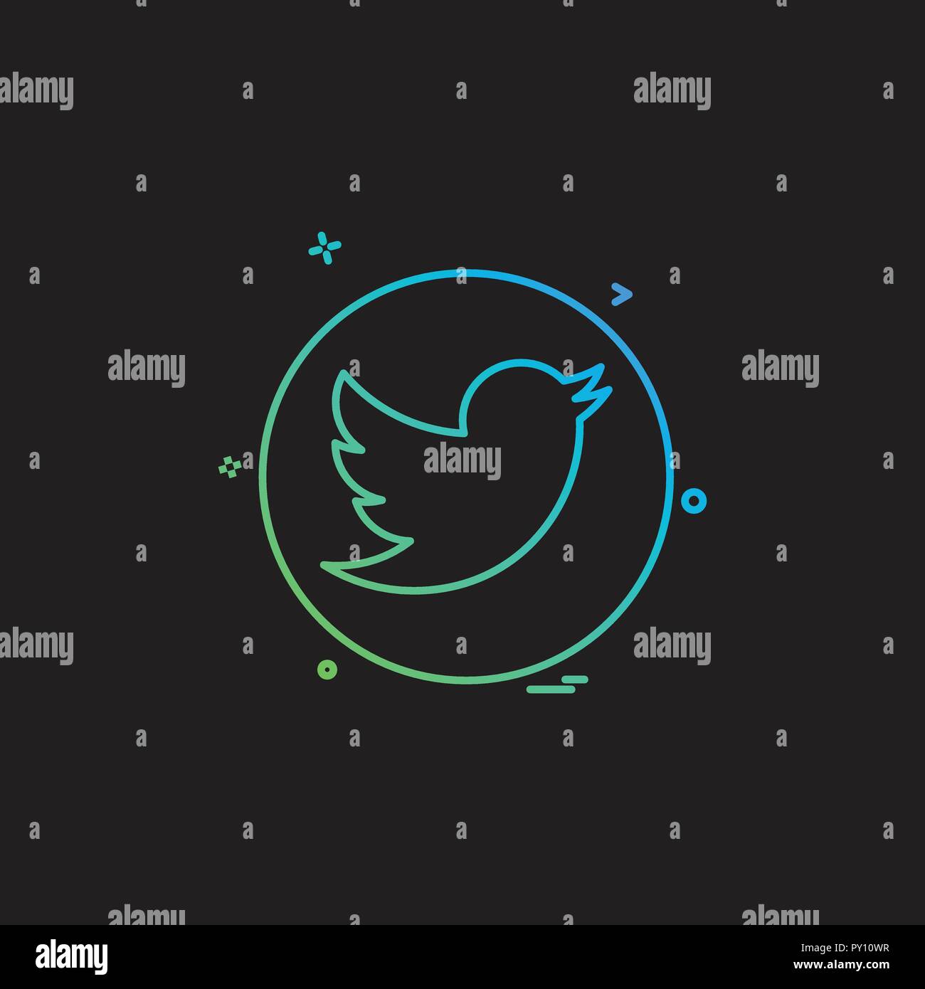 media network social twitter icon vector design Stock Vector Image ...