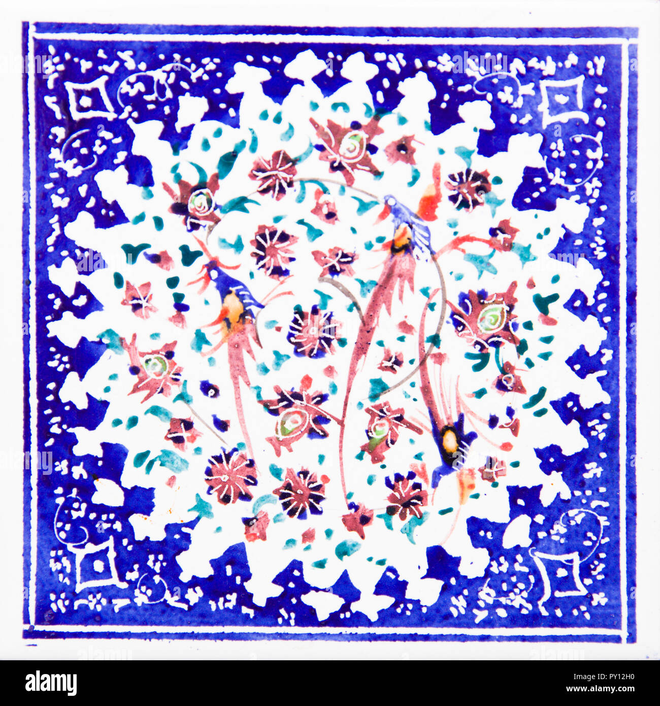 View at colorful traditional Iranian decorative ceramic tiles Stock ...