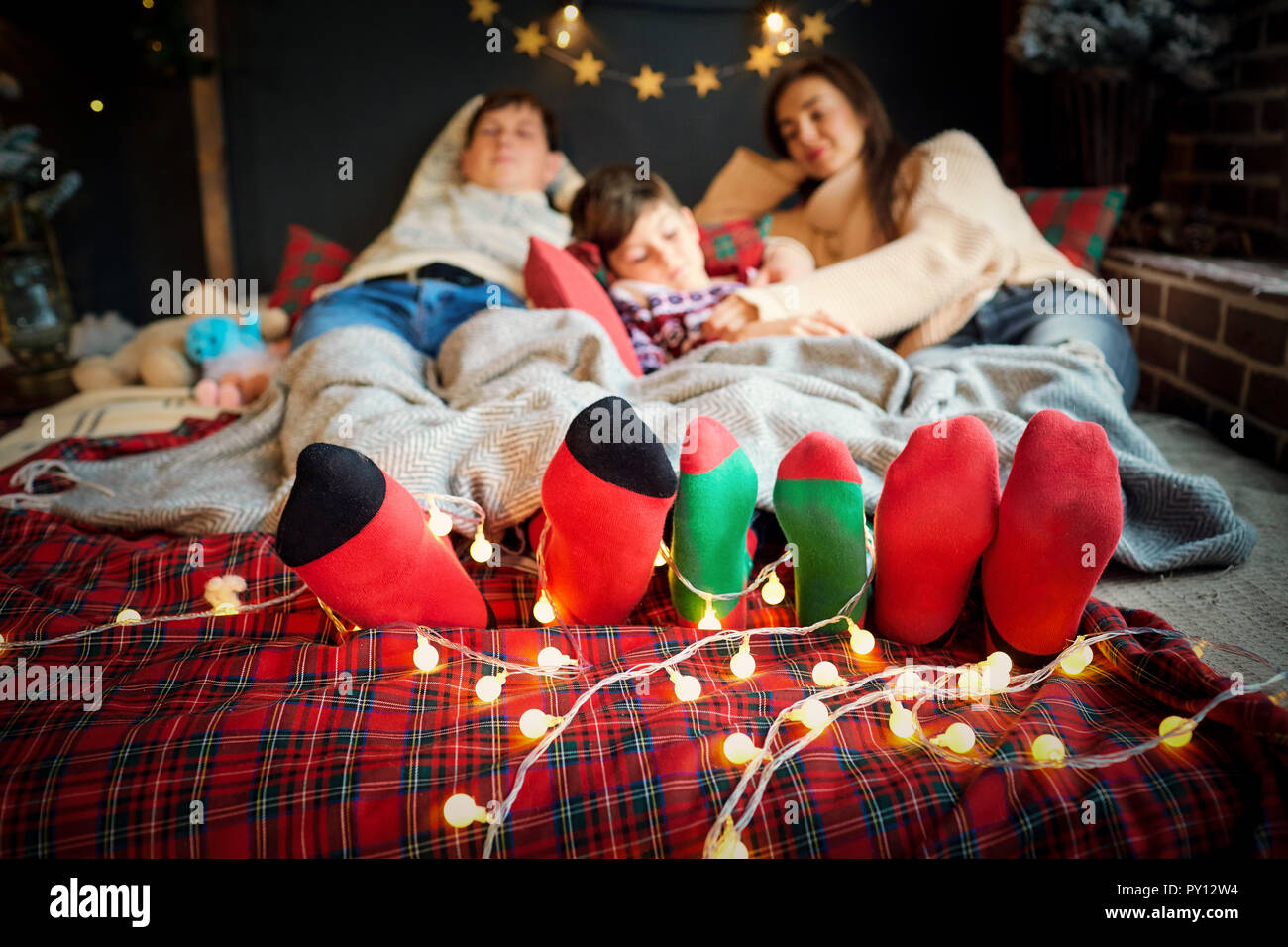 Feet in socks hi-res stock photography and images - Alamy