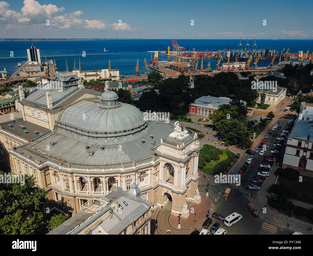 Bird's eye view of a beautiful building Stock Photo - Alamy