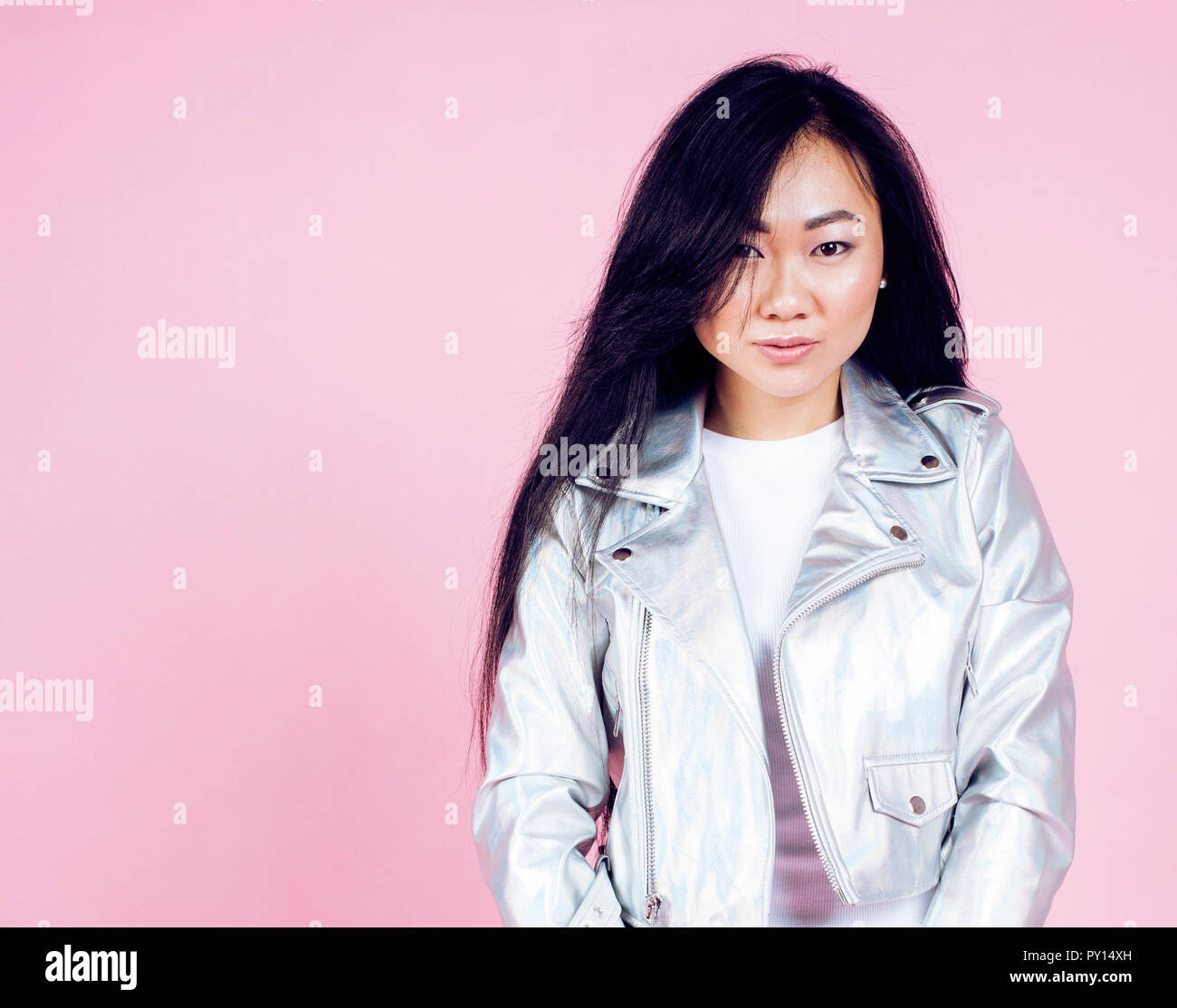 young pretty smiling asian korean girl wearing modern fashion cl Stock ...