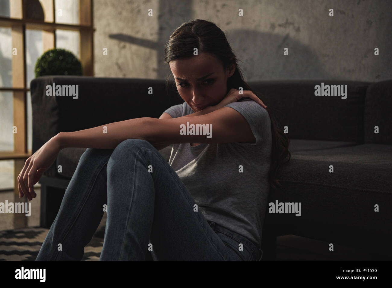 Lonely Sad Depressed Girl Crying