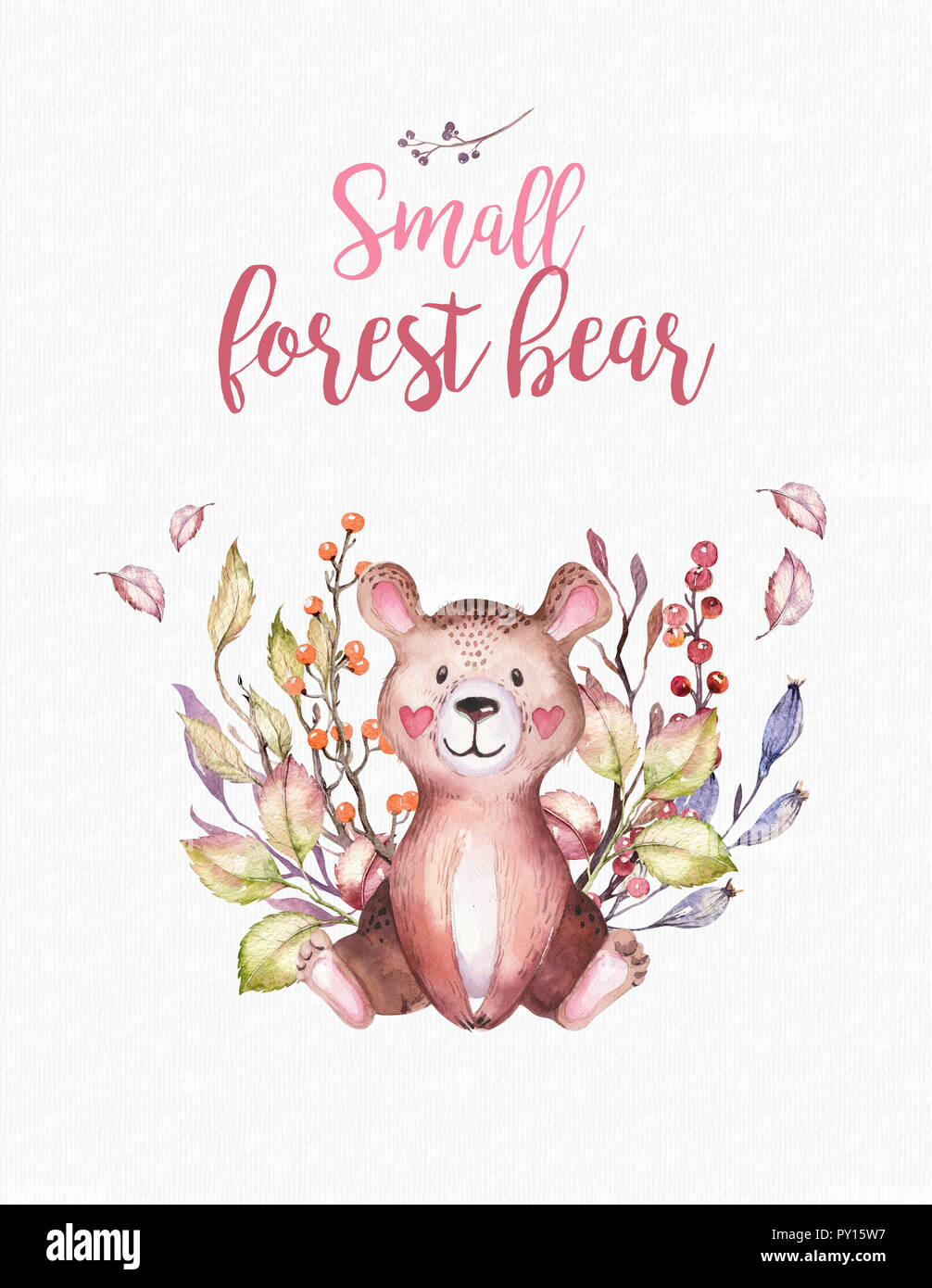 Cute baby animal nursery bear isolated illustration for children ...