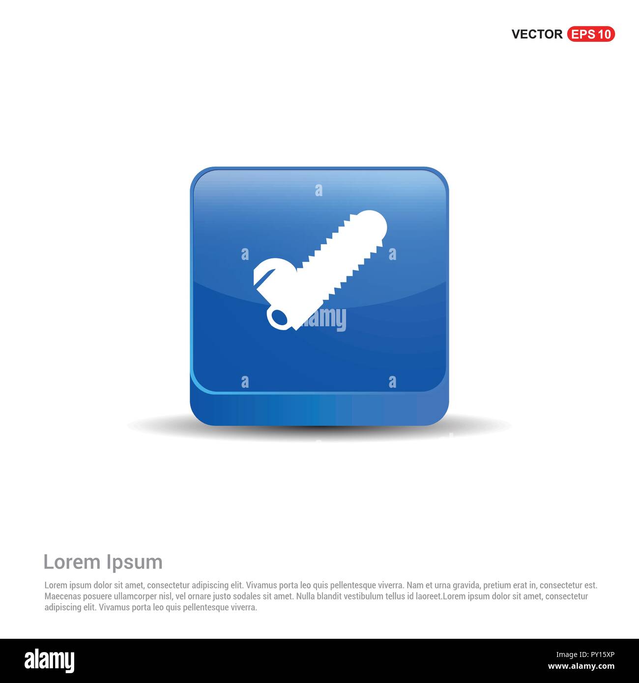 Saw Icon - 3d Blue Button Stock Vector Image & Art - Alamy