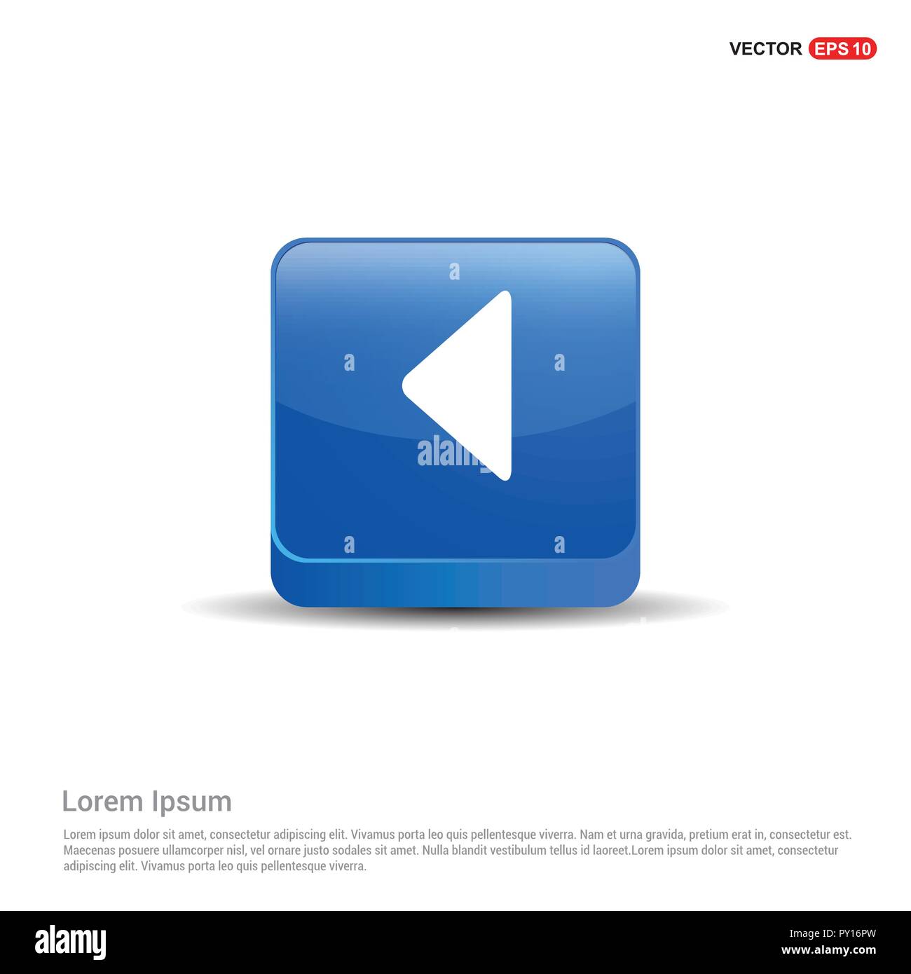 Back Icon - 3d Blue Button Stock Vector Image & Art - Alamy