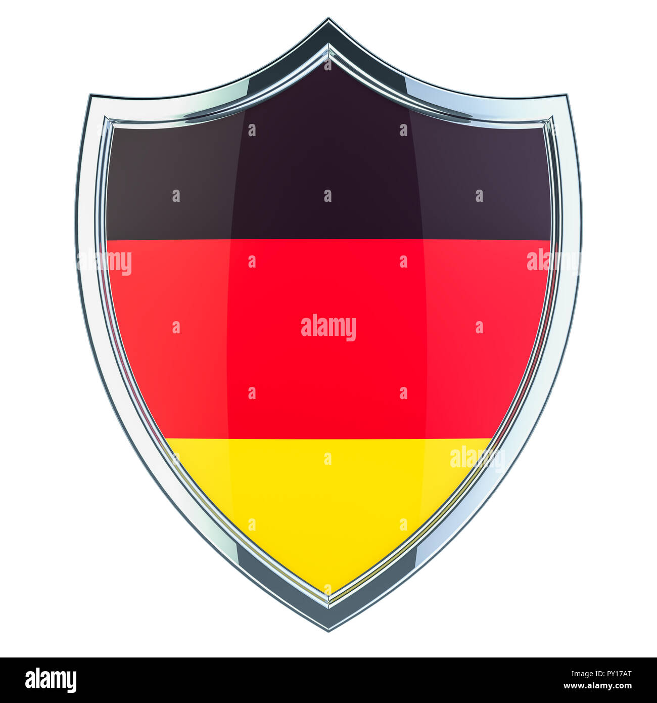 Shield with German flag, 3D rendering isolated on white background ...