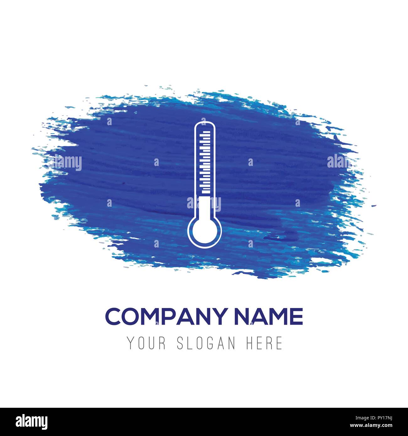 Thermometer Icon - Blue watercolor background Stock Vector Image & Art ...