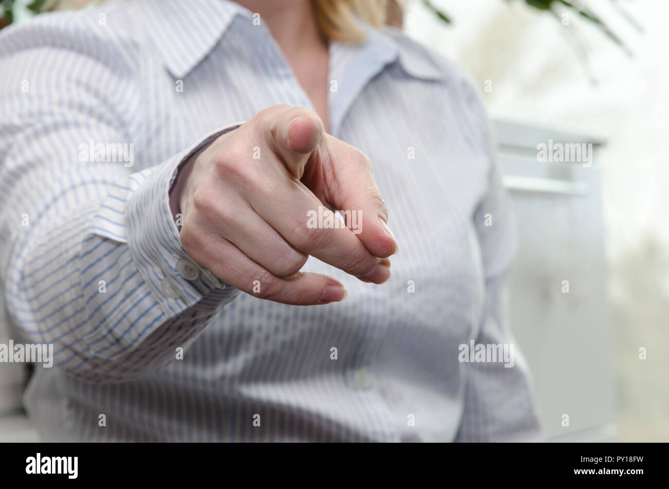 index finger gesture Stock Photo - Alamy
