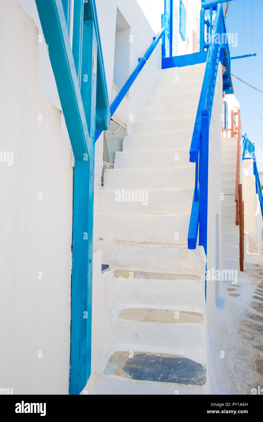 Traditional greek village. Streets and houses Stock Photo - Alamy