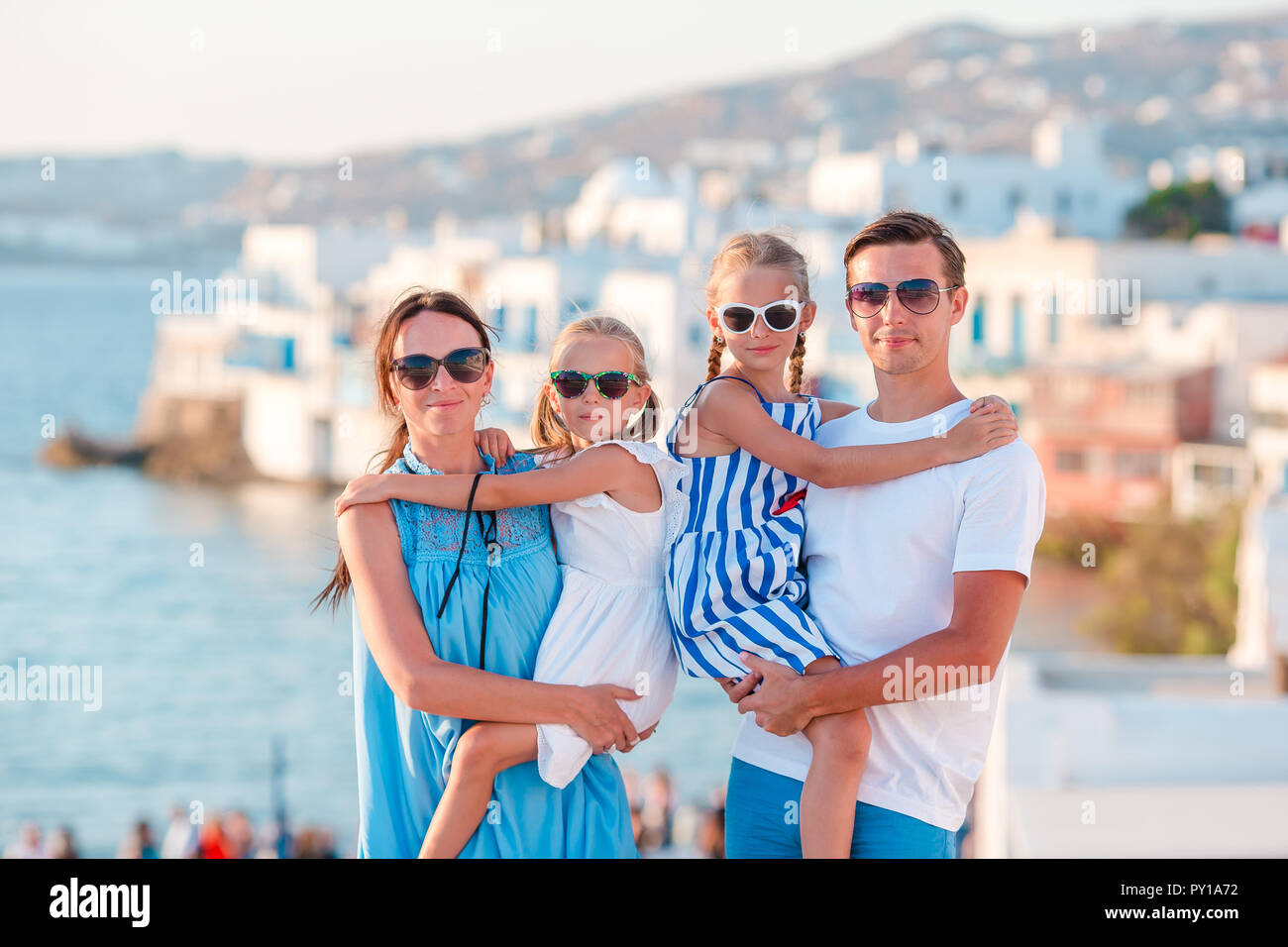 Family with two kids on summer vacation Stock Photo - Alamy