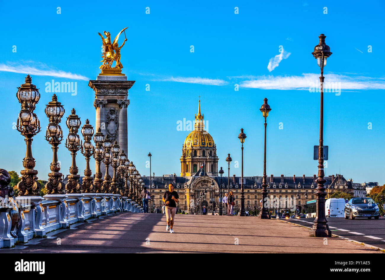France Paris, l'Esplanade des Invalides seen from the Alexander III ...