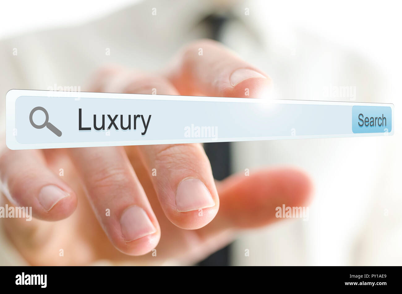 Word Luxury written in search bar on virtual screen Stock Photo - Alamy