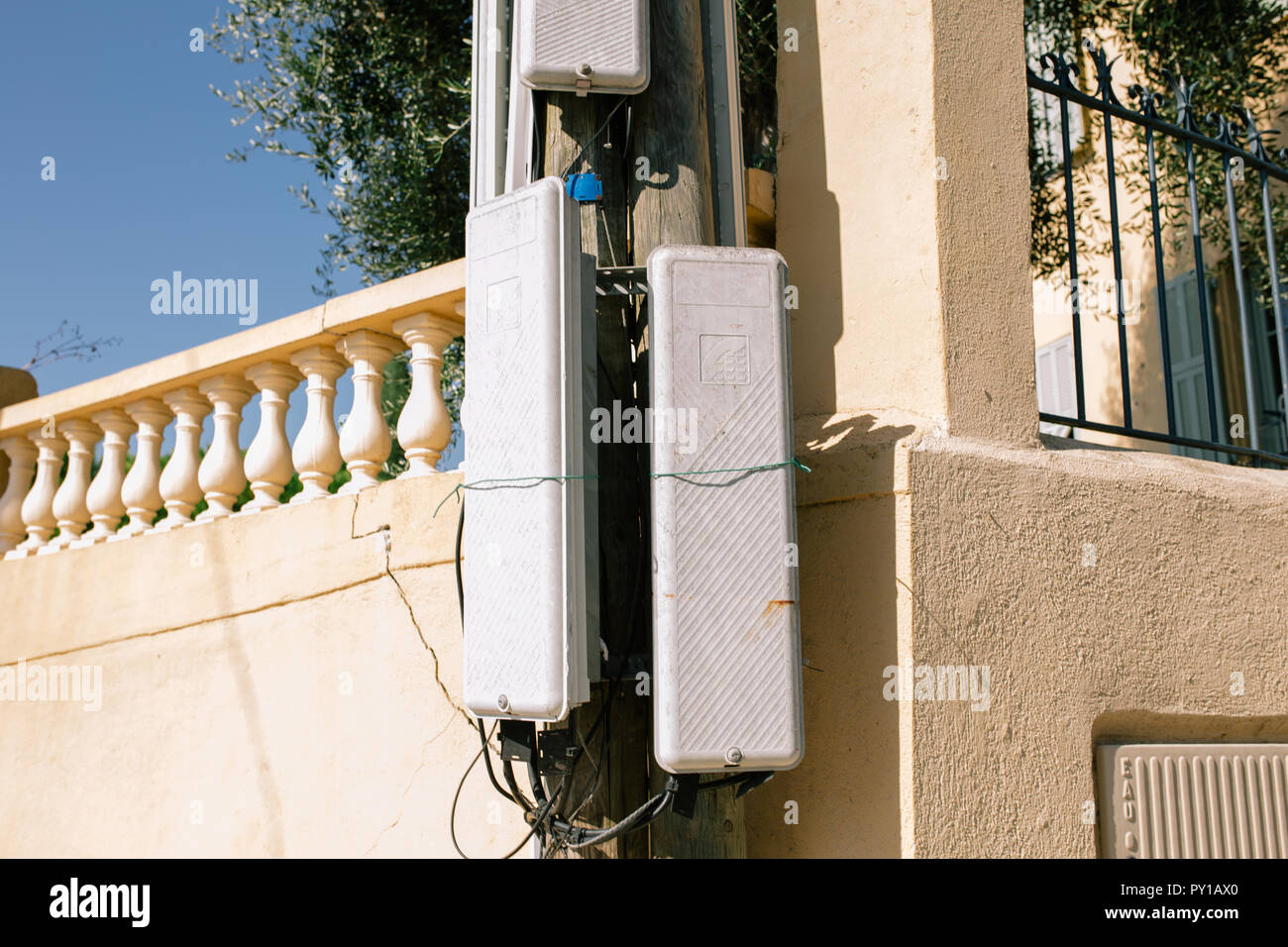 Telephone Antenna Repeater in southern France in the city of Nice Stock ...