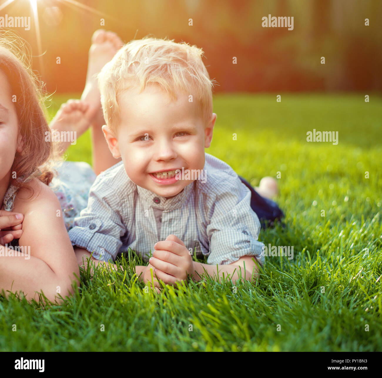 Boy caucasian kids relaxing hi-res stock photography and images - Alamy