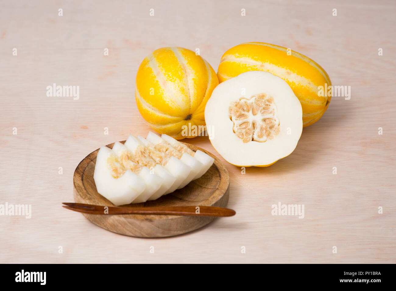 Delicious summer fruits object photo, tomato, oriental melon and ...