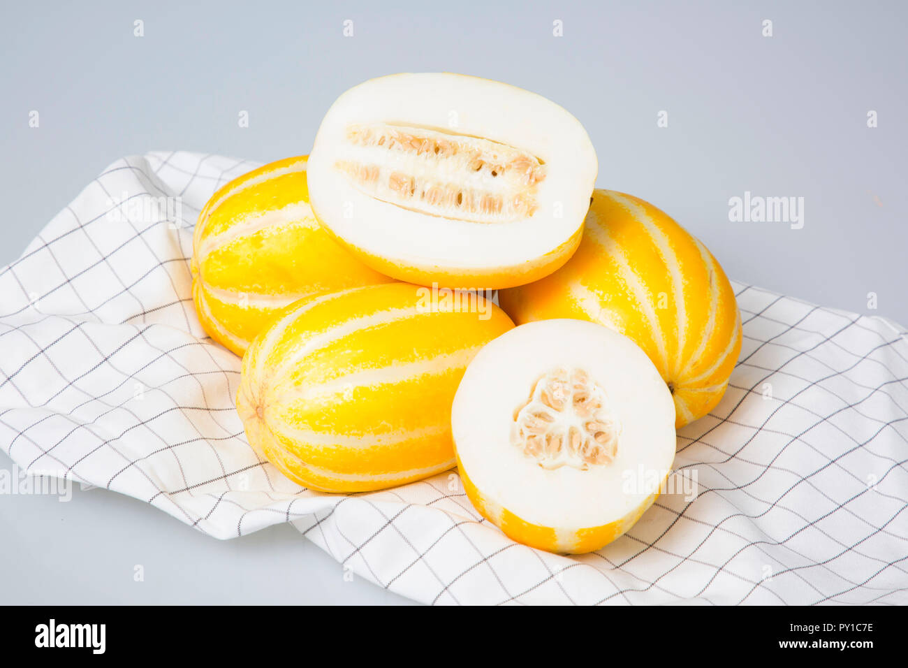 Delicious summer fruits object photo, tomato, oriental melon and ...