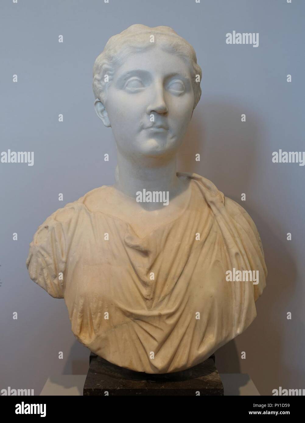 Bust of Antonia, the Younger, Roman, c. 37-54 AD, Parian marble with ...