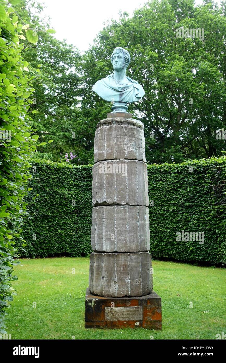 Bust of the 6th Duke of Devonshire, atop a column from the Temple Of ...