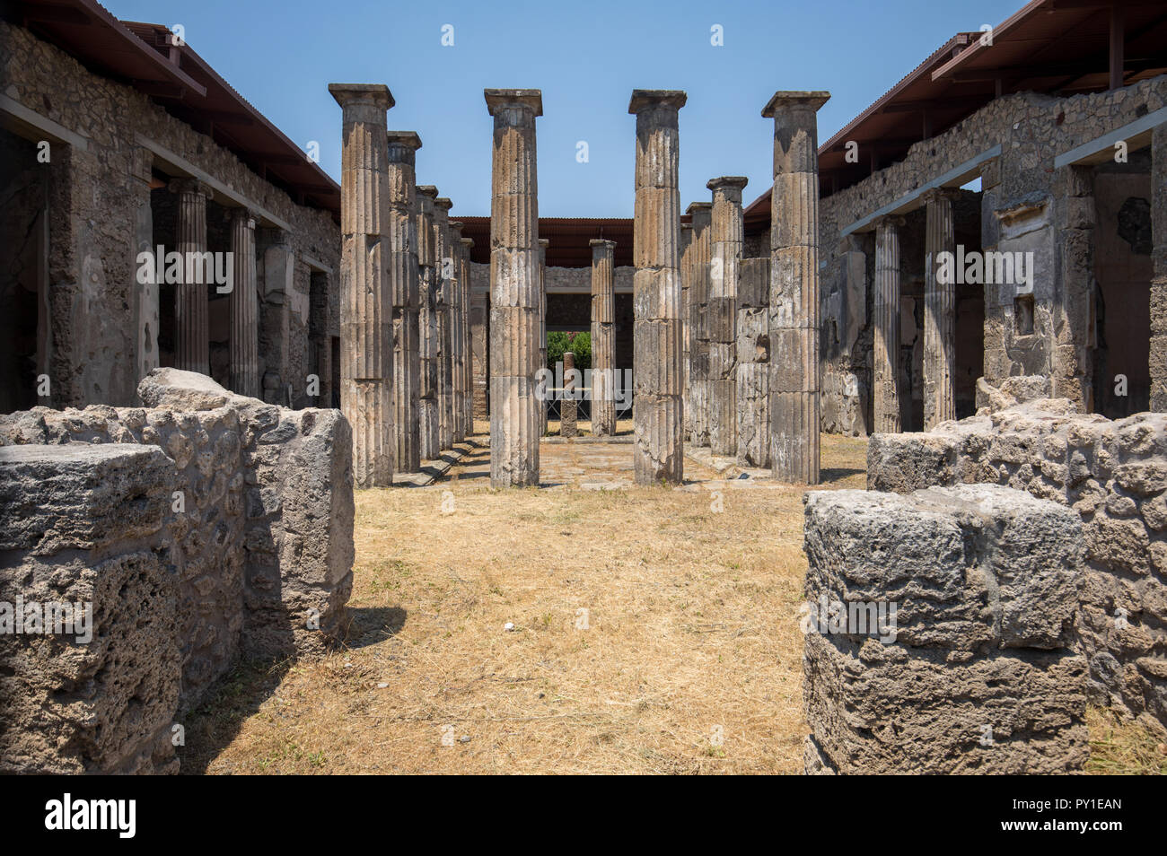 Ancient city of Pompeii, Italy. Roman town destroyed by Vesuvius ...