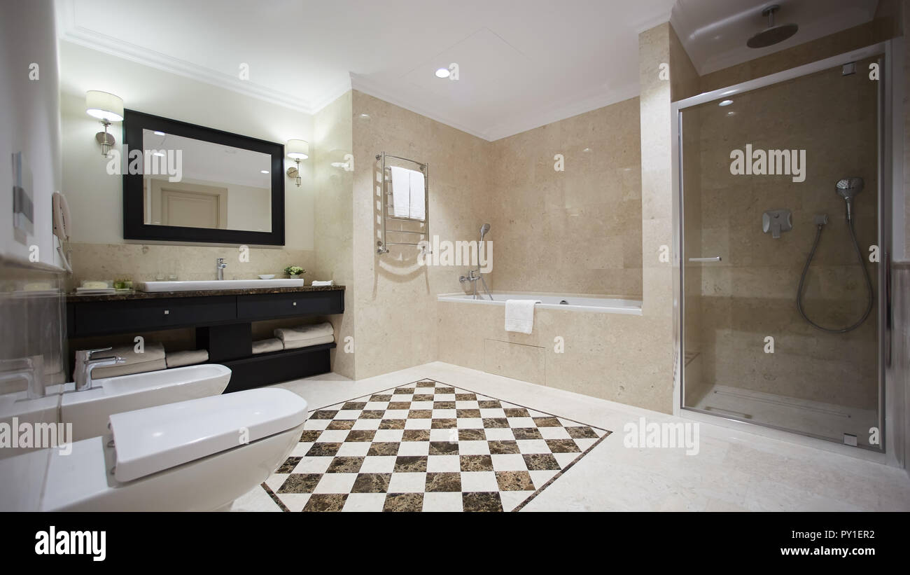 The clean and fresh bathroom in hotel Stock Photo - Alamy