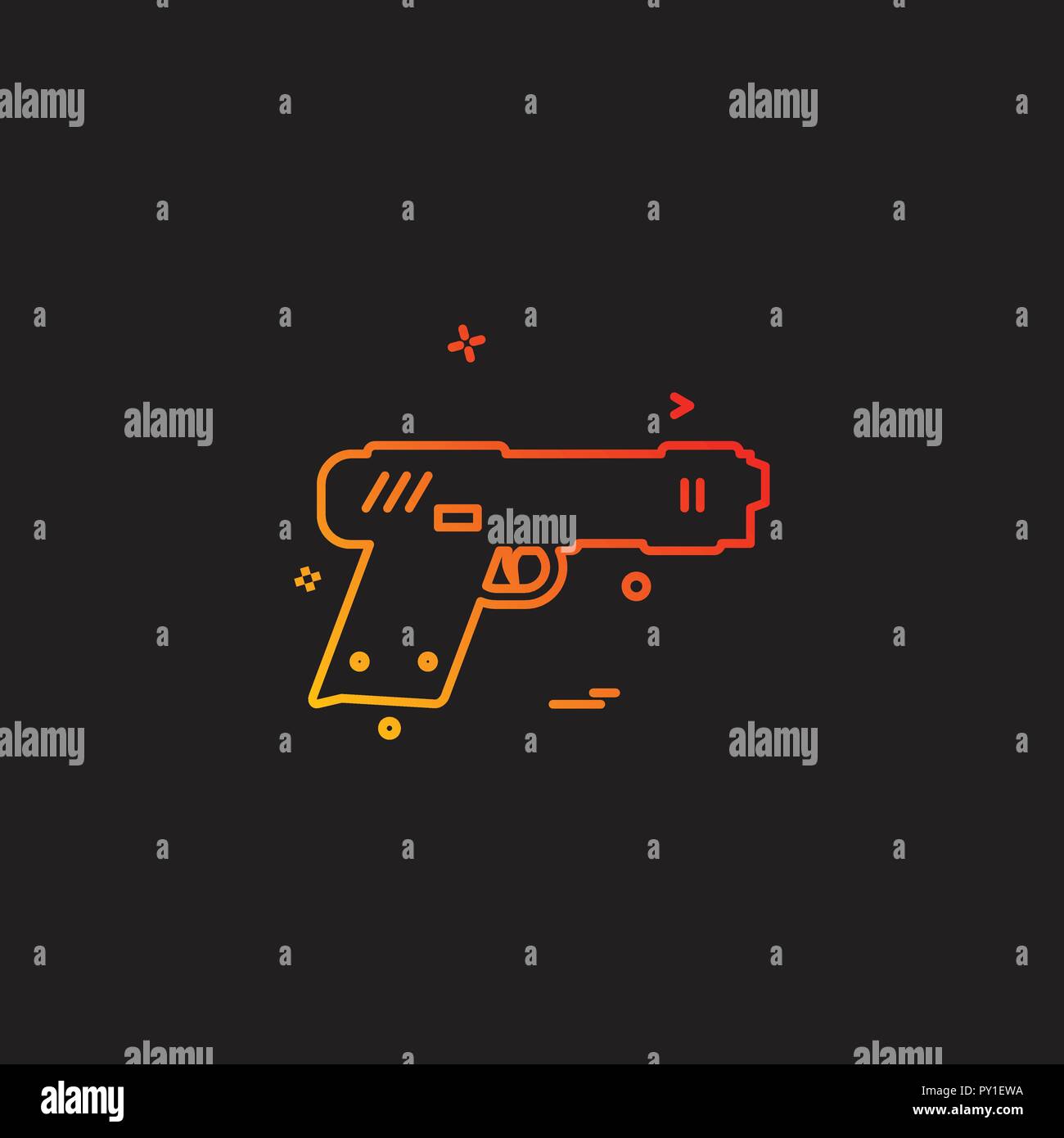 gun pistol police weapon icon vector design Stock Vector Image & Art ...