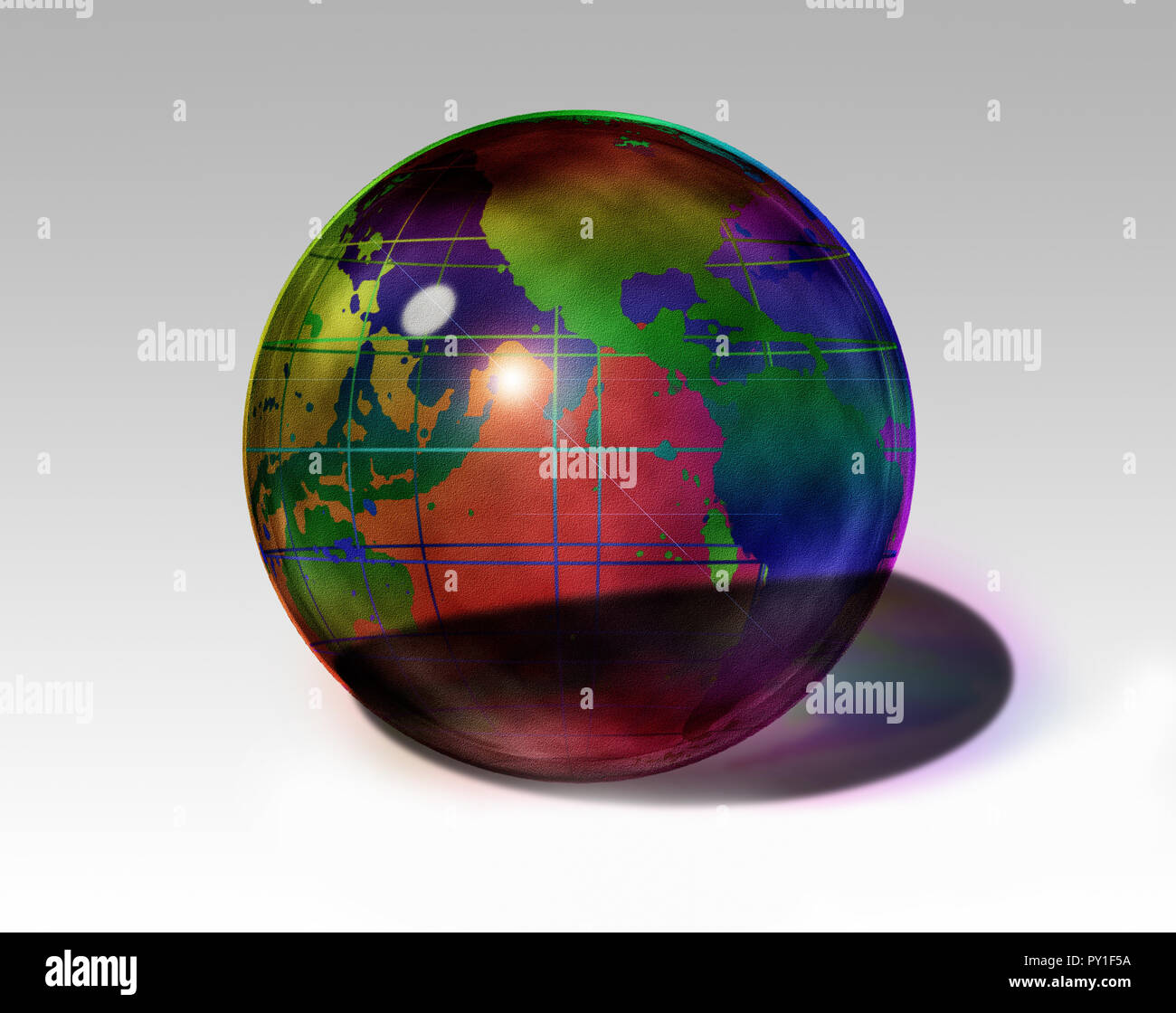 Colorful Earth Globe. 3D rendering Stock Photo - Alamy