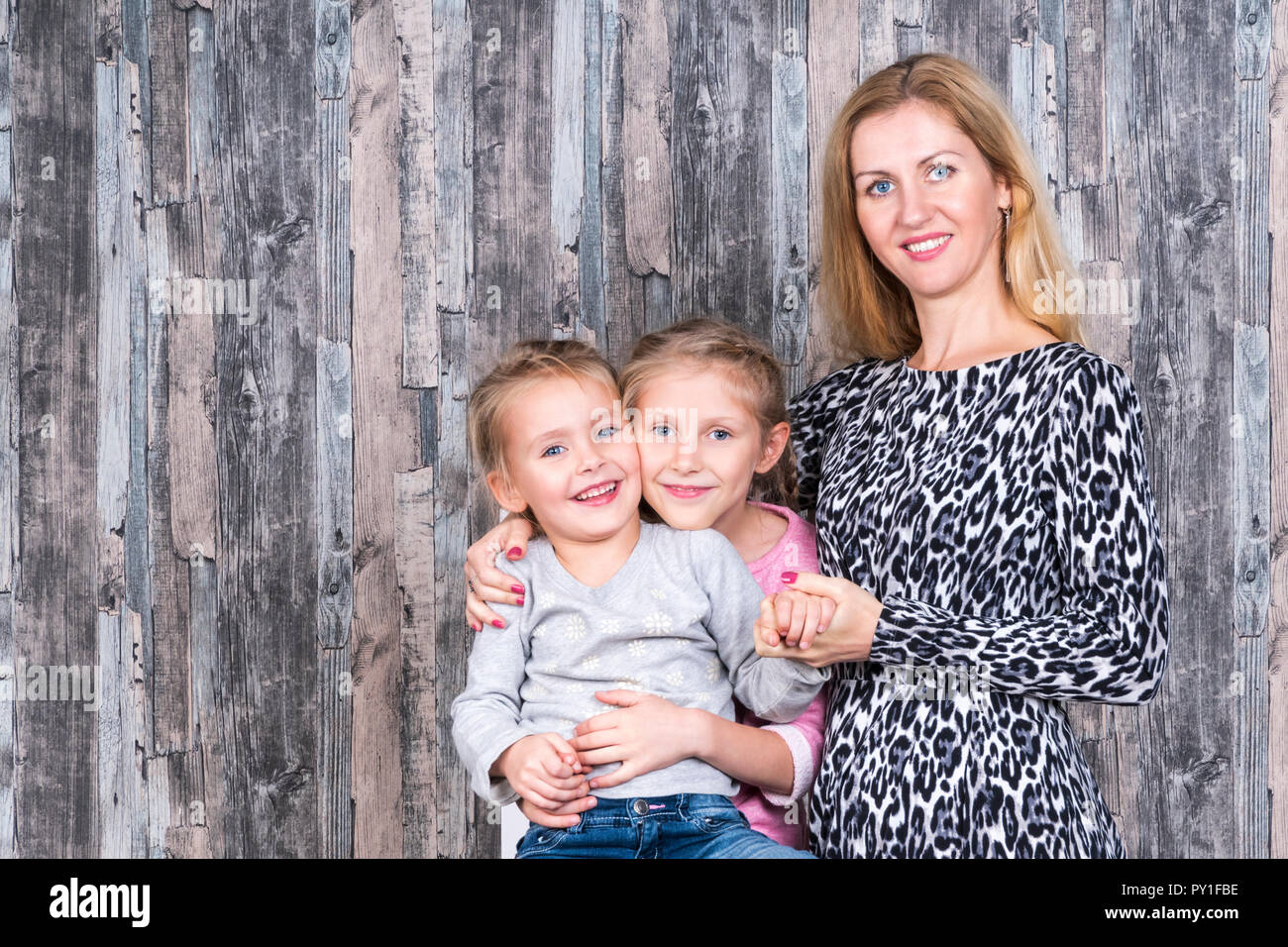 Mother Two Adorable Young Daughters High Resolution Stock Photography ...